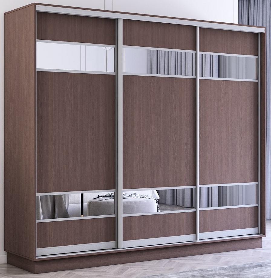 Шкаф-купе Mobildor-Lux Fox 2500 (2226 Wenghe) Uși din PAL cu elemente ...