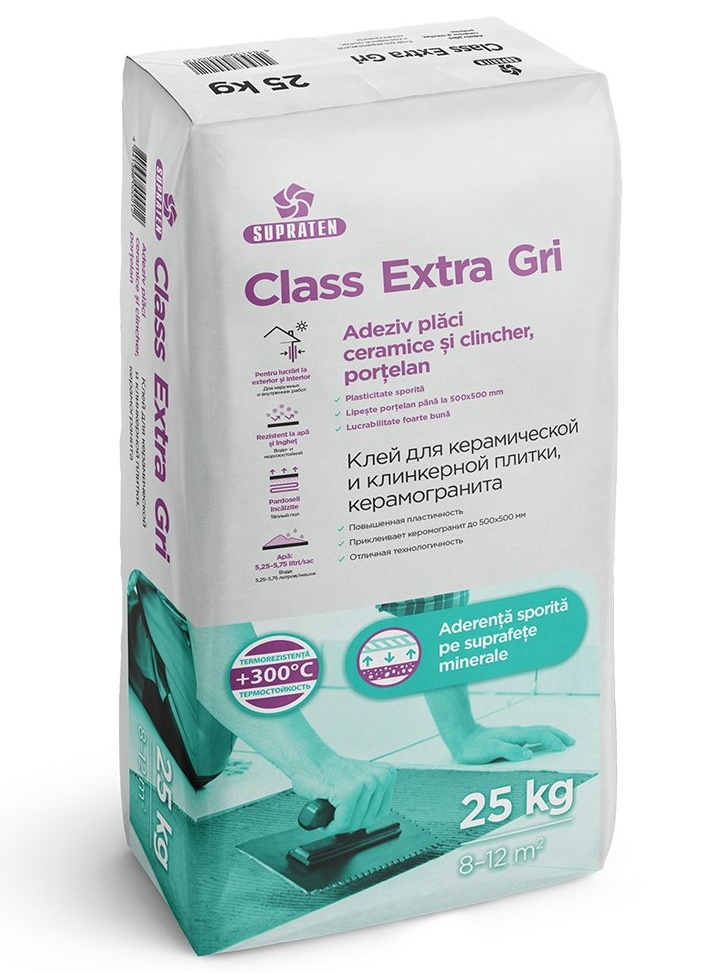 Adeziv Supraten Class Extra Gri 25kg, cumpără la preț avantajos cu livrare în Moldova în ...