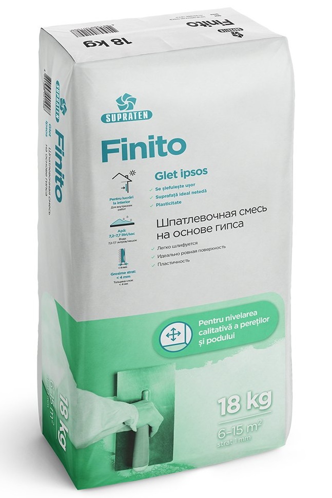 Шпатлёвка Supraten Finito 18kg – купить в Кишиневе и Молдове | PandaShop