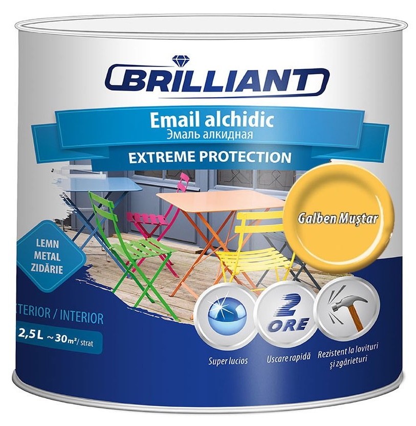 Эмаль Brillant Extreme Protecion Mustard Yellow 2.5L - купить по ...