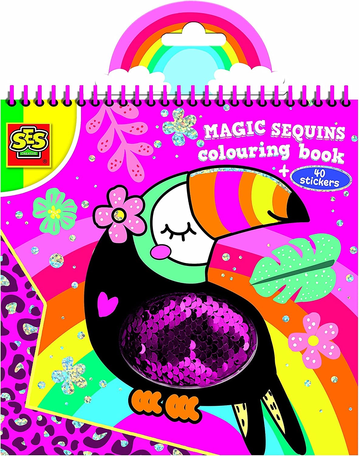Carte de colorat cu autocolante Ses Magic Sequins Colouring Book (00114 ...