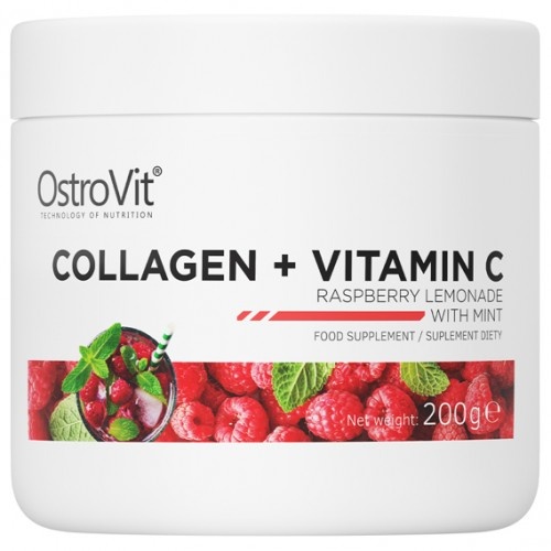 Protecție de articulație Ostrovit Collagen+Vitamin C 200g Raspberry ...