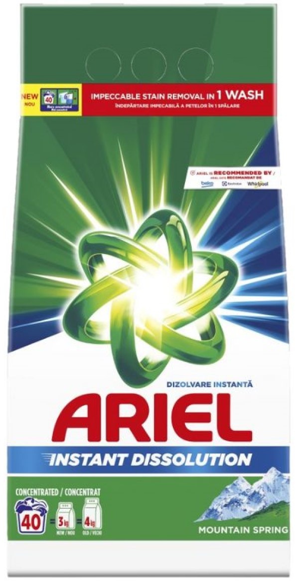 Стиральный порошок Ariel Mountain Spring Instant Dissolution 3kg ...