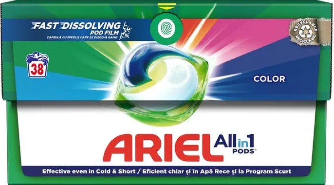 Capsule Ariel All-in-1 Pods Color Gel 38pcs, cumpără la prețul de 388 ...