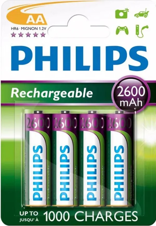 Набор батареек Philips MULTILIFE 2600 мАч 1.2 B AA - купить по выгодной ...