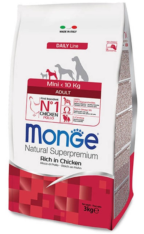 Hrană uscată pentru câini Monge Superpremium Mini Adult Rich in Chicken ...