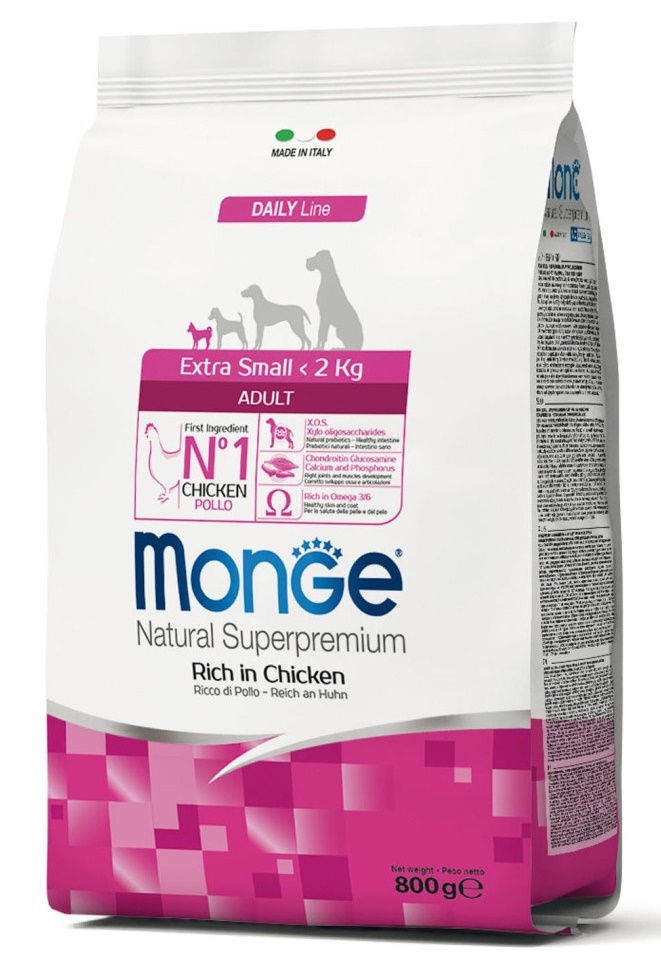 Hrană uscată pentru câini Monge Superpremium Mini Adult Rich in Chicken ...