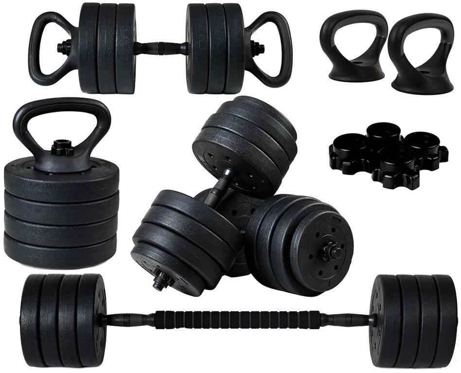Gantera FunFit Dumbbell Set 40kg 4in1 + grips (4261) – cumpără în ...