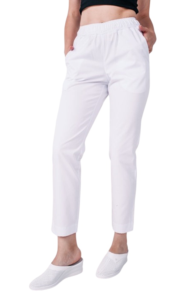 Pantaloni medicali Soling Melissa White Trousers, s.44, cumpără la ...