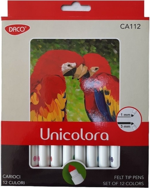 Set carioci Daco Unicolora 12 Colors (CA112F), cumpără la preț ...