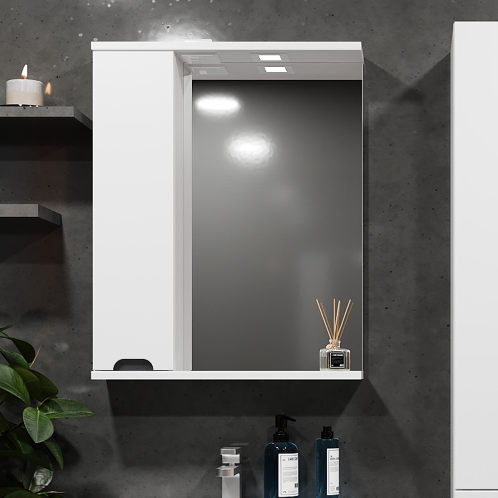 Dulap cu oglindă Bayro Etna 600x750 L (121473), cumpără la prețul de 1 ...