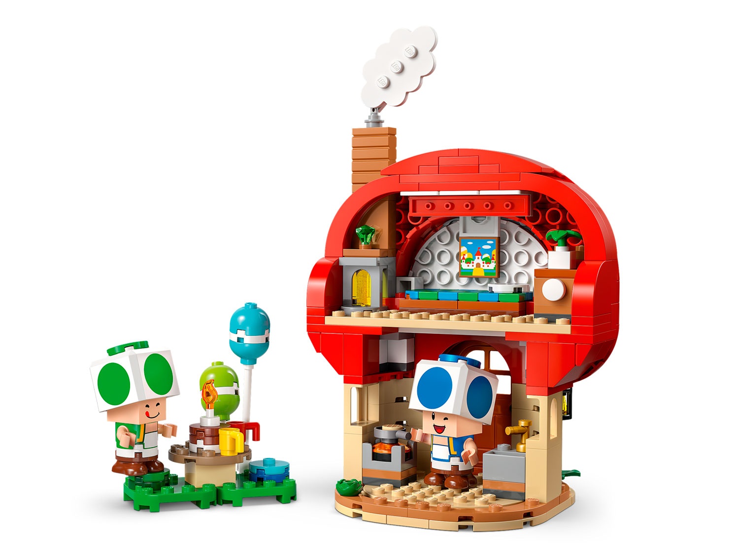 Set de construcție Lego Super Mario: Mario Kart Party At Toads House ...