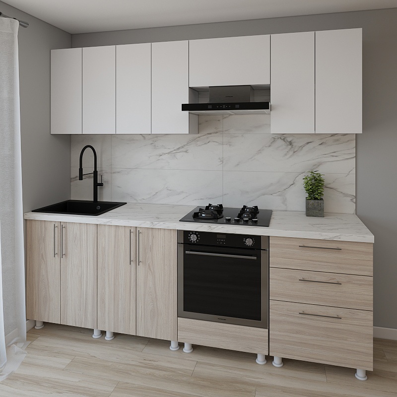 Bucătărie Smartex K4 240 White/Light Oak (30147), cumpără la prețul de ...