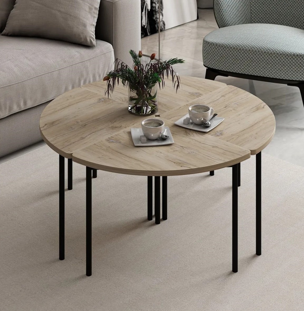 Журнальный столик Trendy Emma 8922 Oak/Black 90x42x42cm GTR003728 ...