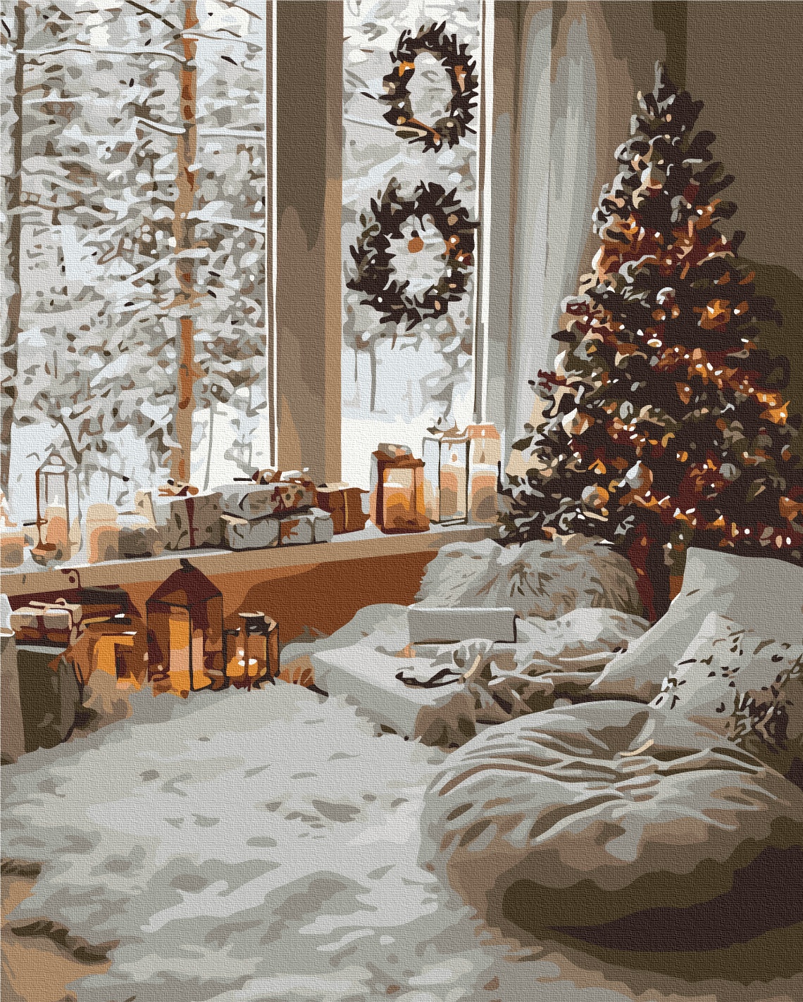 Tablou pe numere Brushme Магия зимнего дня 40x50cm (BS54189) — cumpără ...