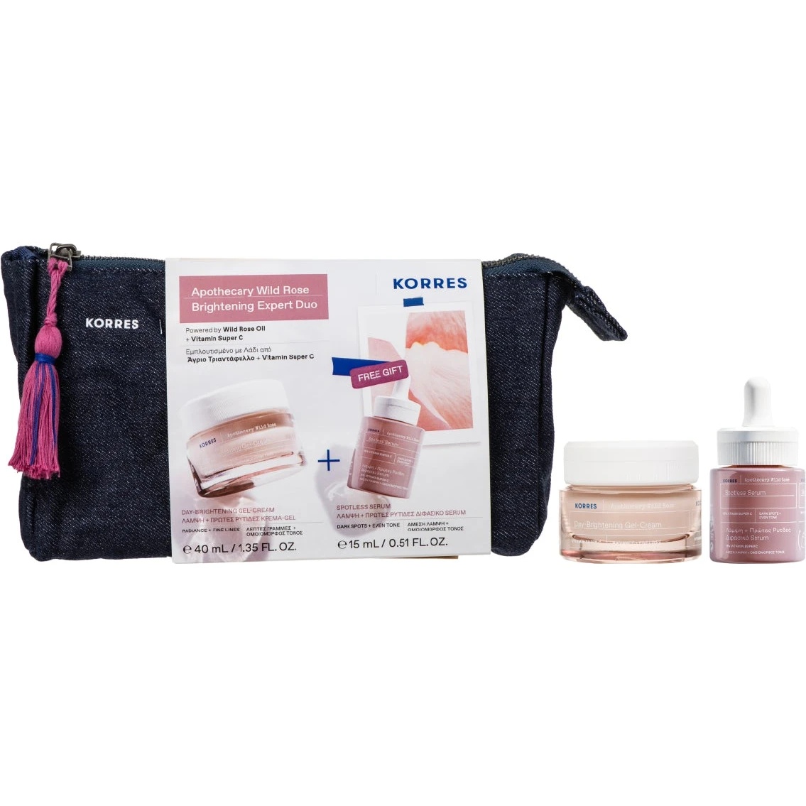 Set cadou Korres Apothecary Wild Rose Gel-Cream 40ml & Serum 15ml ...