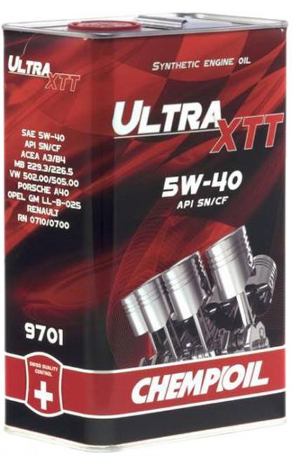 Моторное масло Chempioil Ultra XTT SAE API SN/CF 5W-40 4L (metal ...